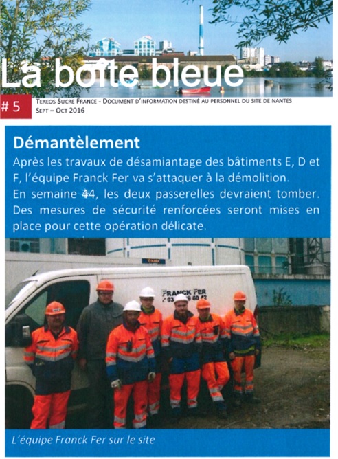 On parle de FRANCK FER Déconstruction chez TEREOS Nantes